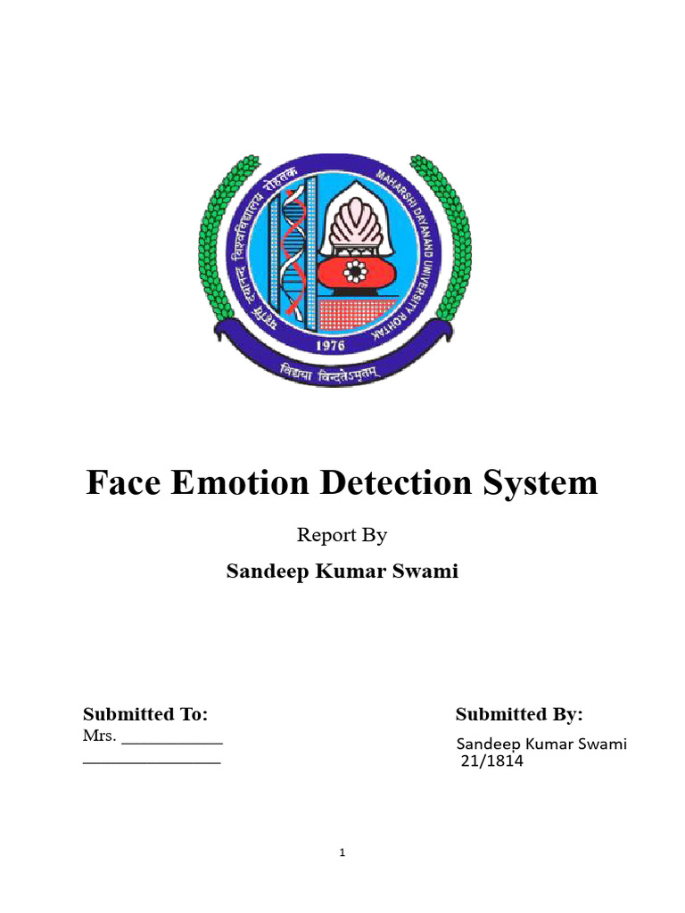 Face Emotion Detection System Project | PDF | Machine Learning ...