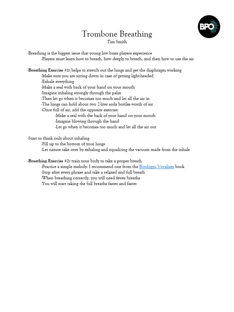 Trombone Breathing | PDF