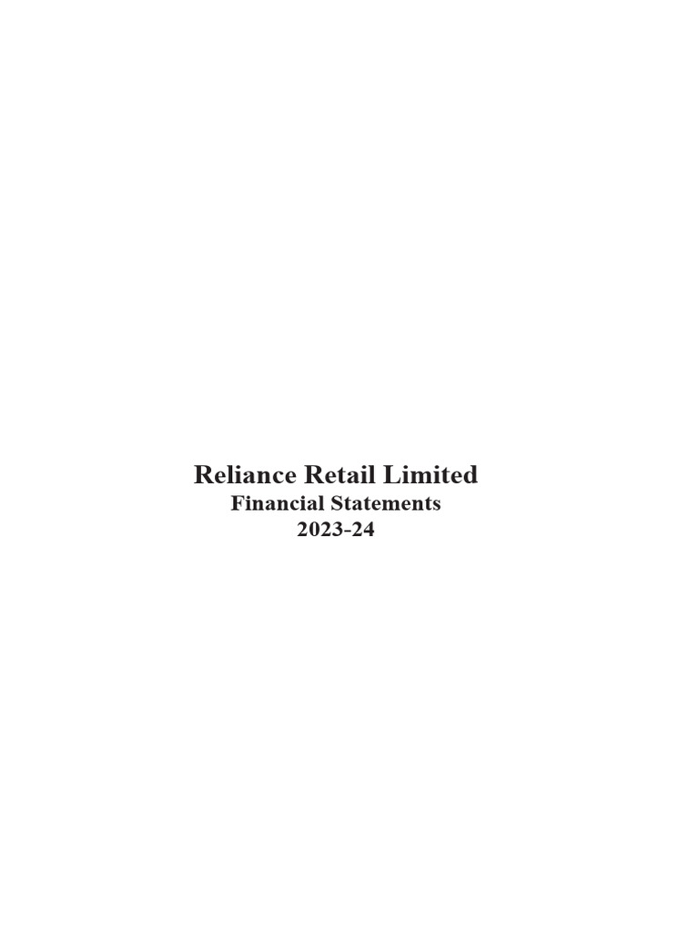 Reliance Retail 2023-24 Audit Report | PDF | Audit | Going Concern