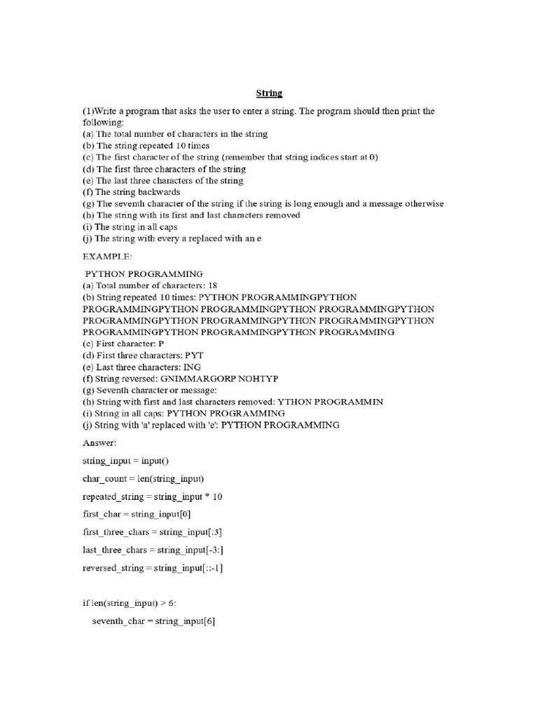 String and Function Pat 2 Questions - Page-0001 | PDF