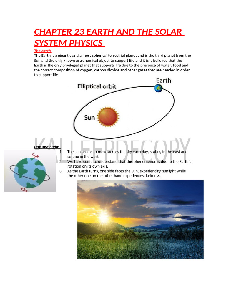 Grade 11 Chapter 23 Physics | PDF | Planets | Solar System