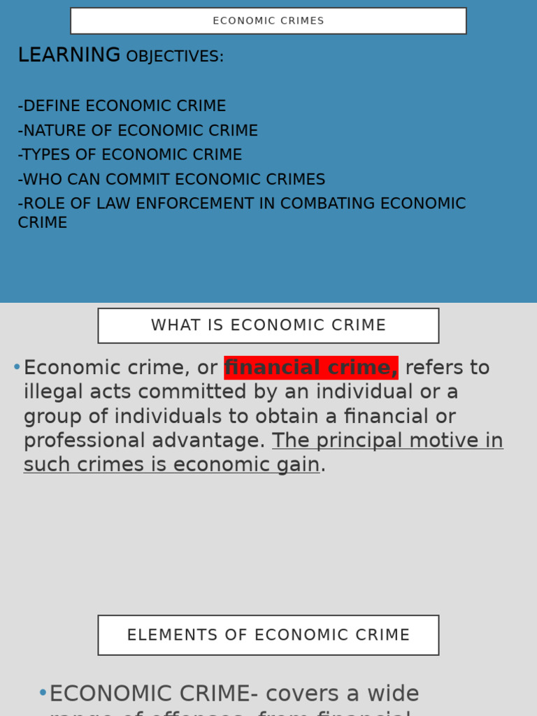 Economic Crimes | PDF | Fraud | Corruption