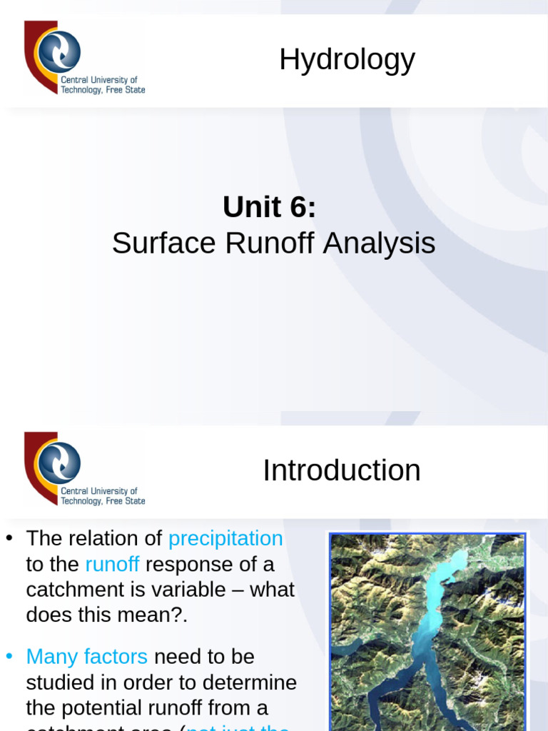 Unit 6.1-Surface Runoff Analysis | PDF | Drainage Basin | Surface Runoff
