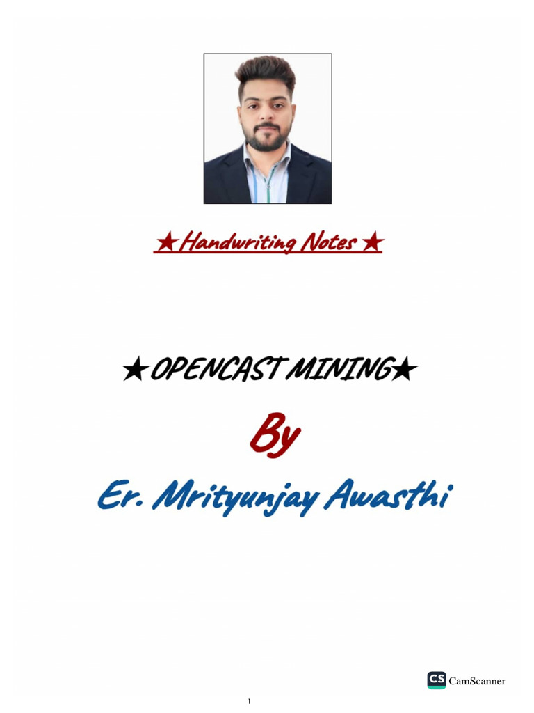 Opencast Mining Notes | PDF Opencast Mining Notes | PDF