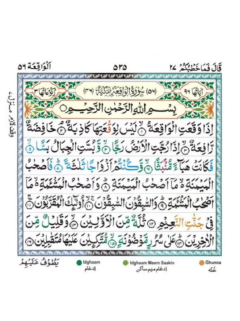 Surah e Waqiya - MAGHRIB | PDF