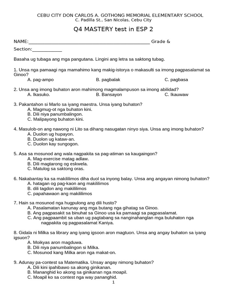 4th MT in ESP2 | PDF