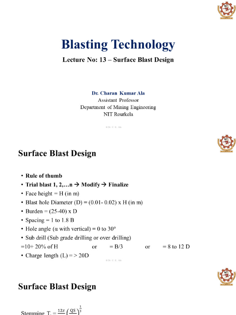 Lecture 13 - Surface Blast Design | PDF