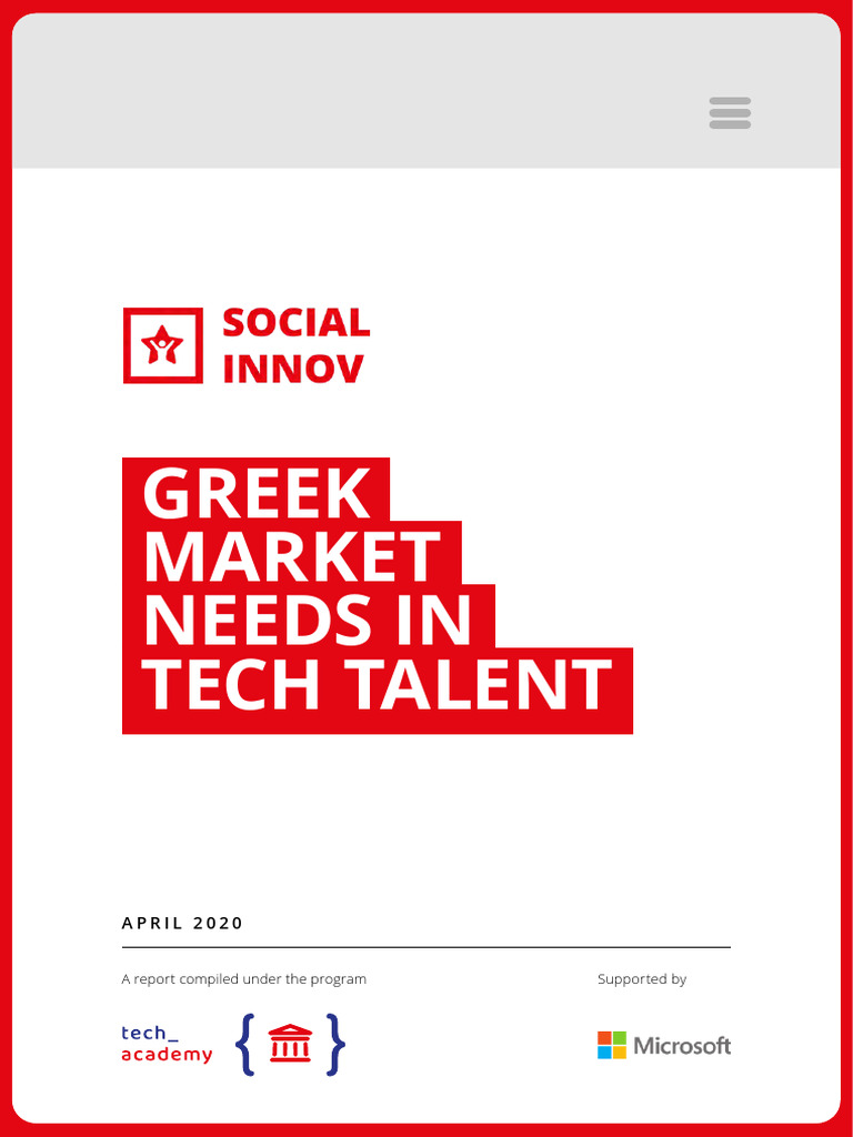 Greek Market Needs in Tech Talent 2020 | PDF | Information And ...
