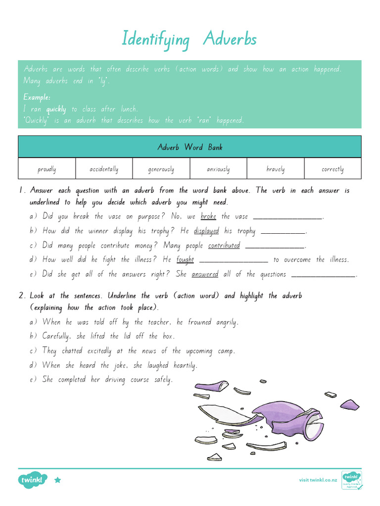 NZ e 94 Identifying Adverbs Ver 4 2 | PDF | Adverb | Verb