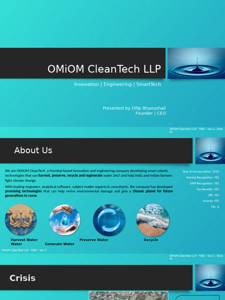 Omiom Pitch Deck 2024 - Tsec - Ver 2 | PDF | Groundwater | Environment