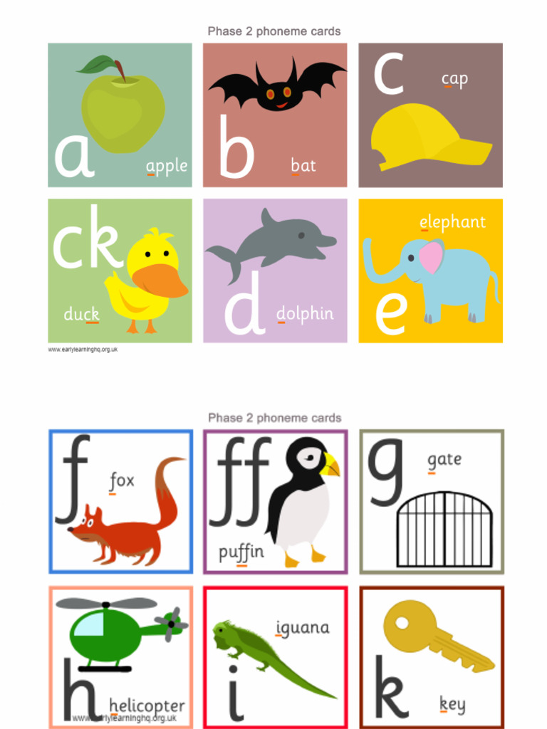 Phase 2 Phoneme Cards | PDF | Wellness