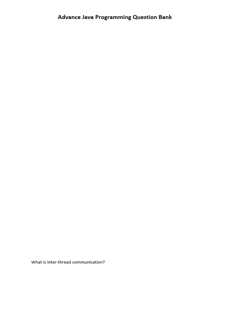 Adv Java Question Bank On All Chapters | PDF | Thread (Computing ...