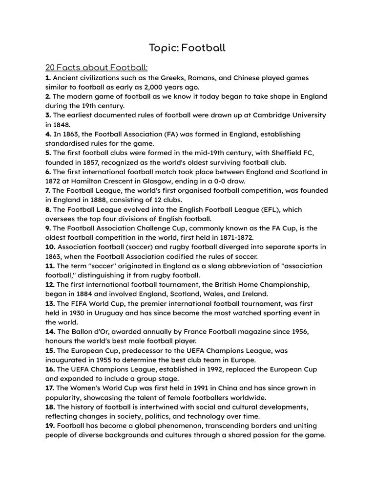 Football English | PDF | Association Football | Sports