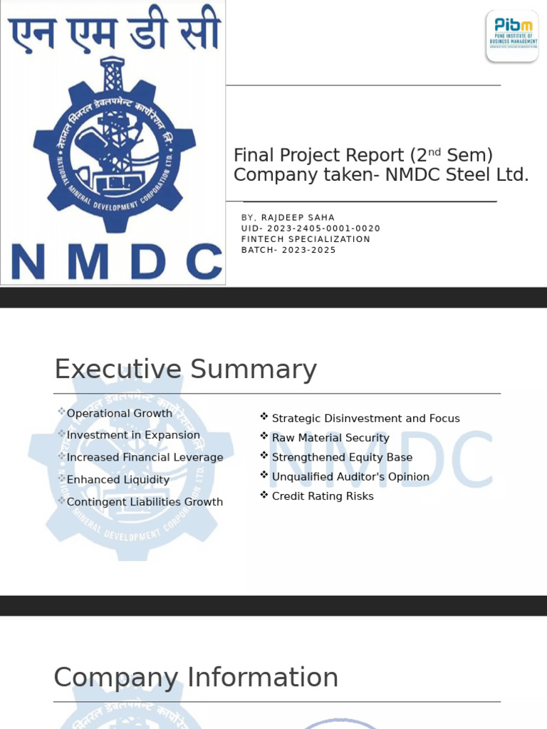 NMDC Rajdeep | PDF | Inventory | Revenue