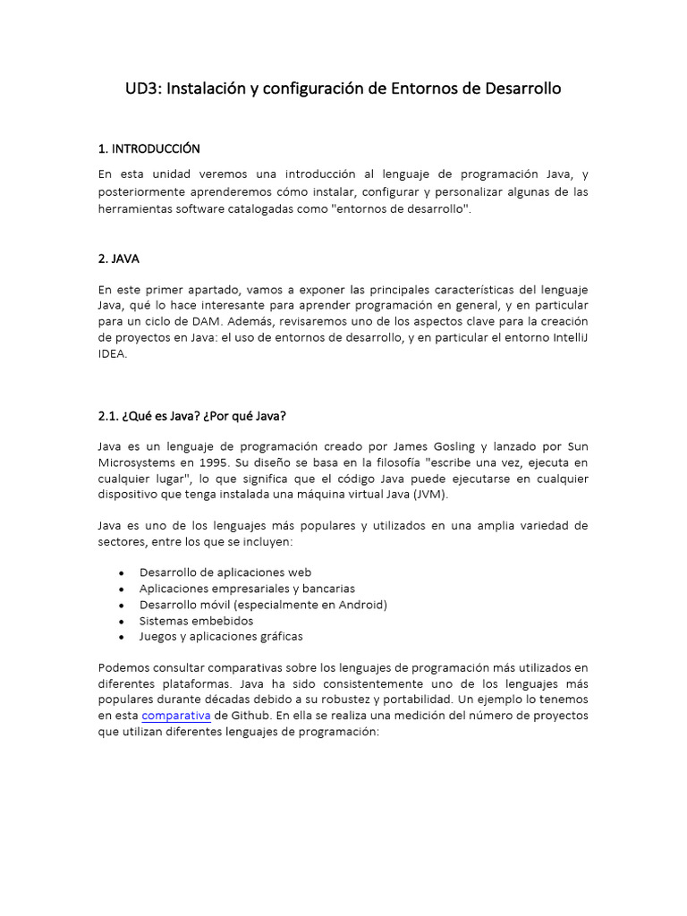 Teoría UD3 | PDF | Java (lenguaje de programación) | Entorno de desarrollo integrado