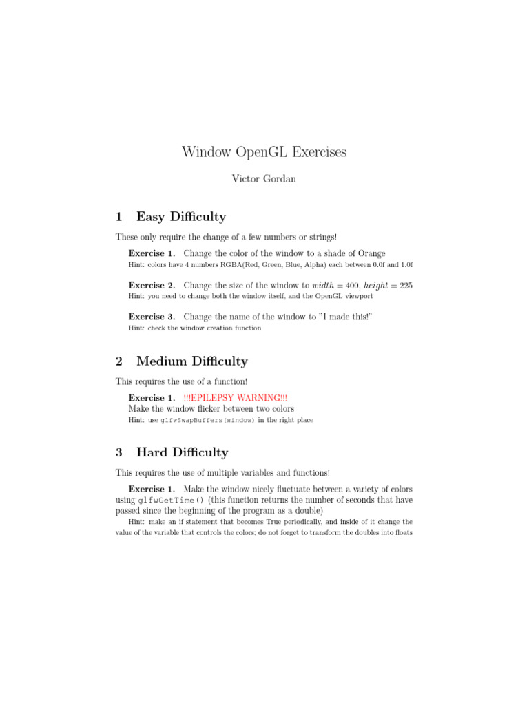 Window Open GL | PDF