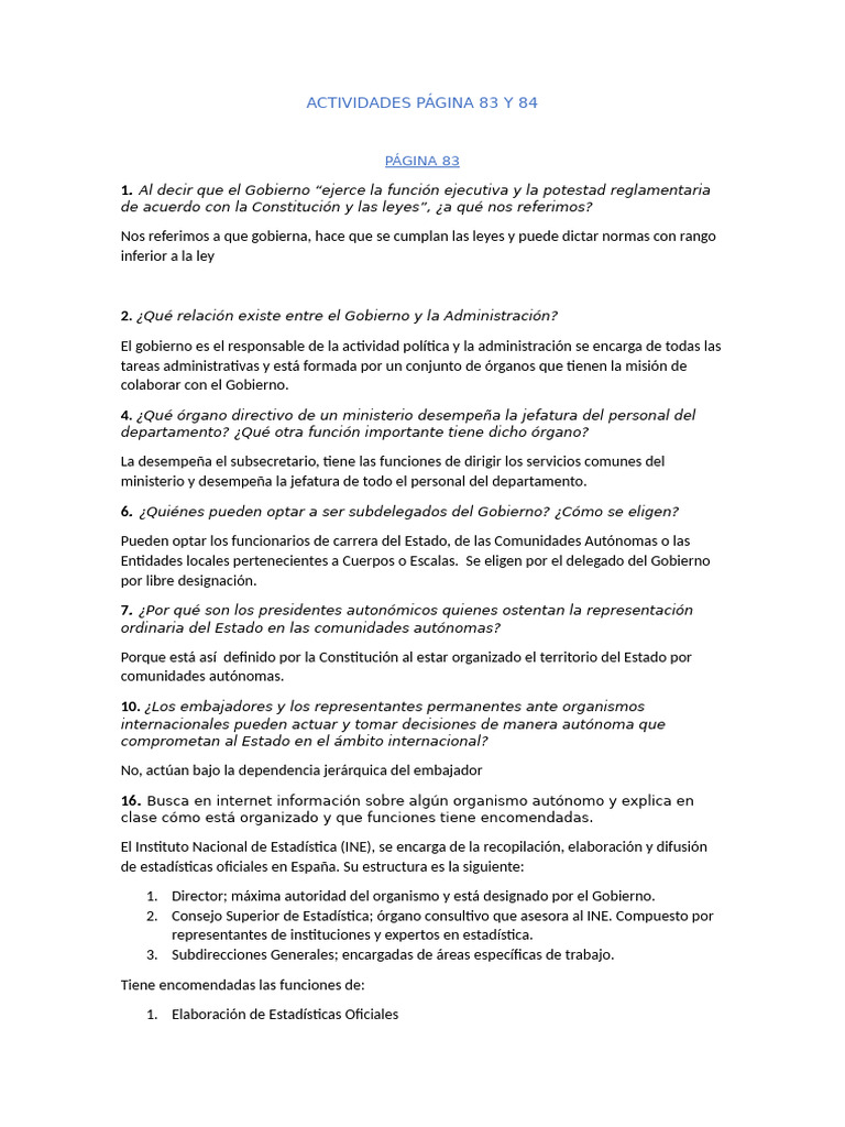 Estructura y Funciones del Gobierno Español | PDF | Cónsul ...