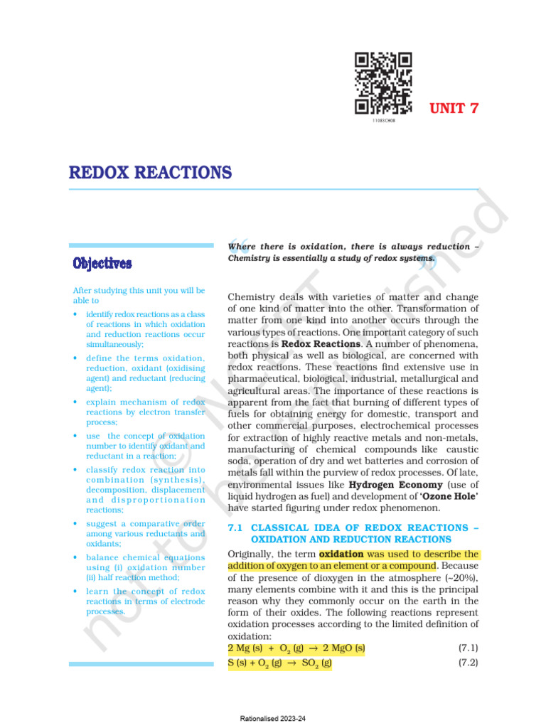Redox Reactions Explained | PDF | Redox | Chemical Reactions