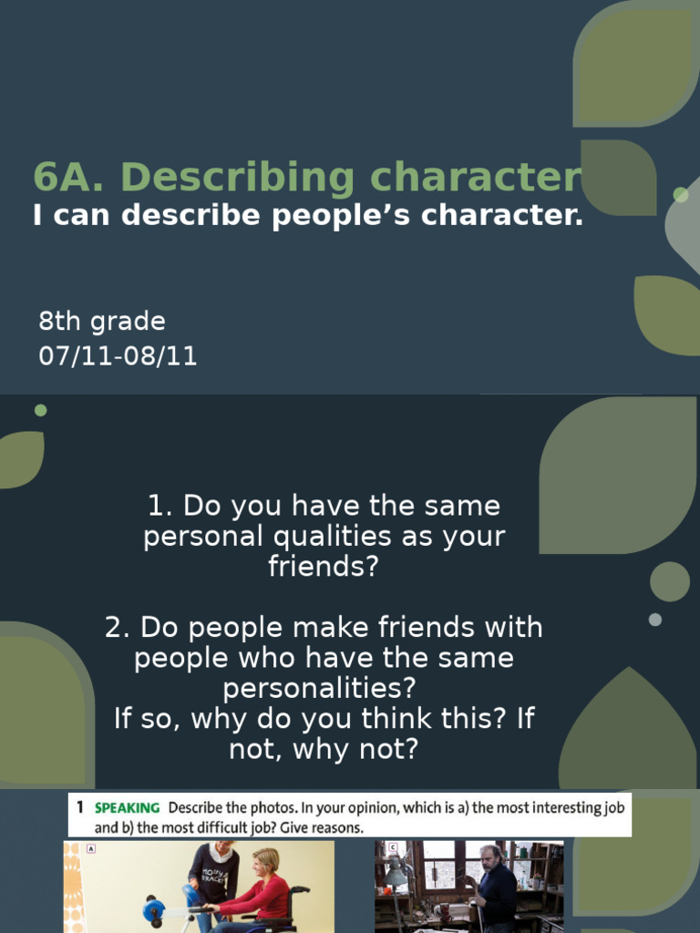 6A Describing Character | PDF