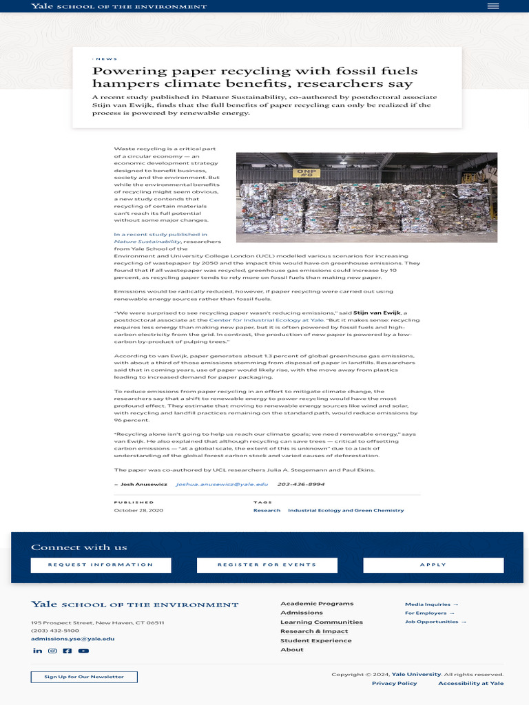 Powering Paper Recycling With Fossil Fuels Hampers Climate Benefits ...