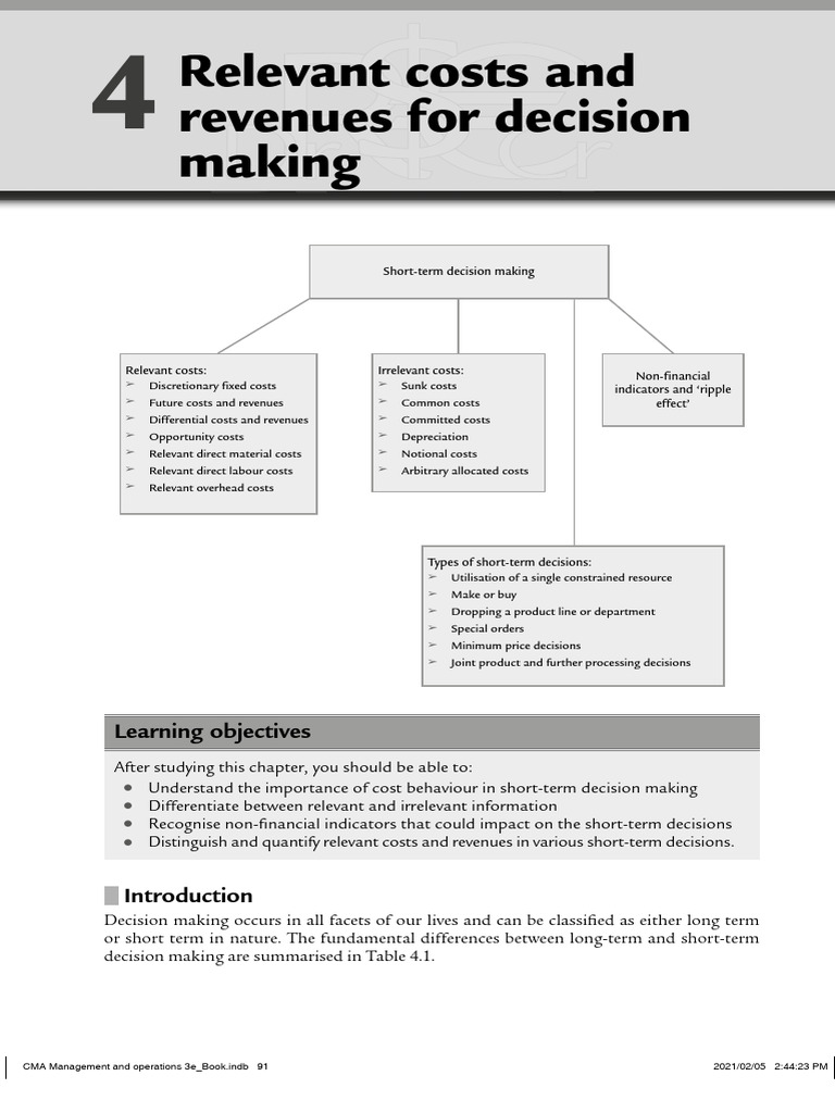 Cost and Management Accounting Operations and Mana... - (Chapter 4 ...