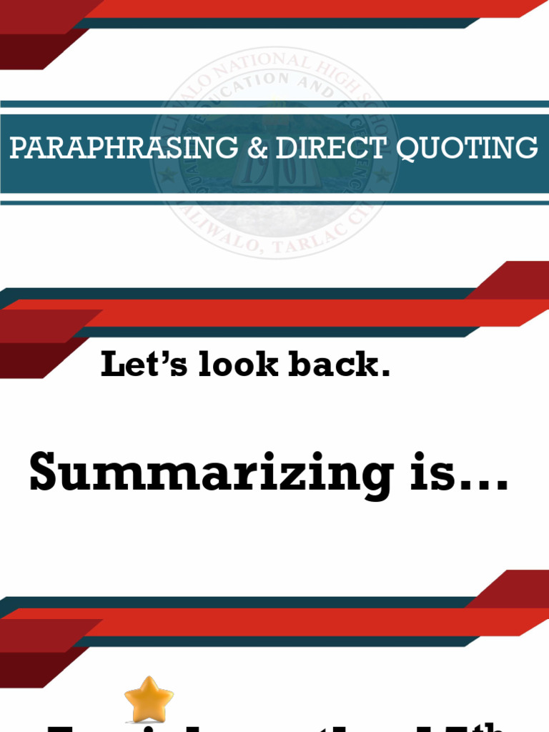 Paraphrasing and Direct Quoting | PDF | Plagiarism | Citation