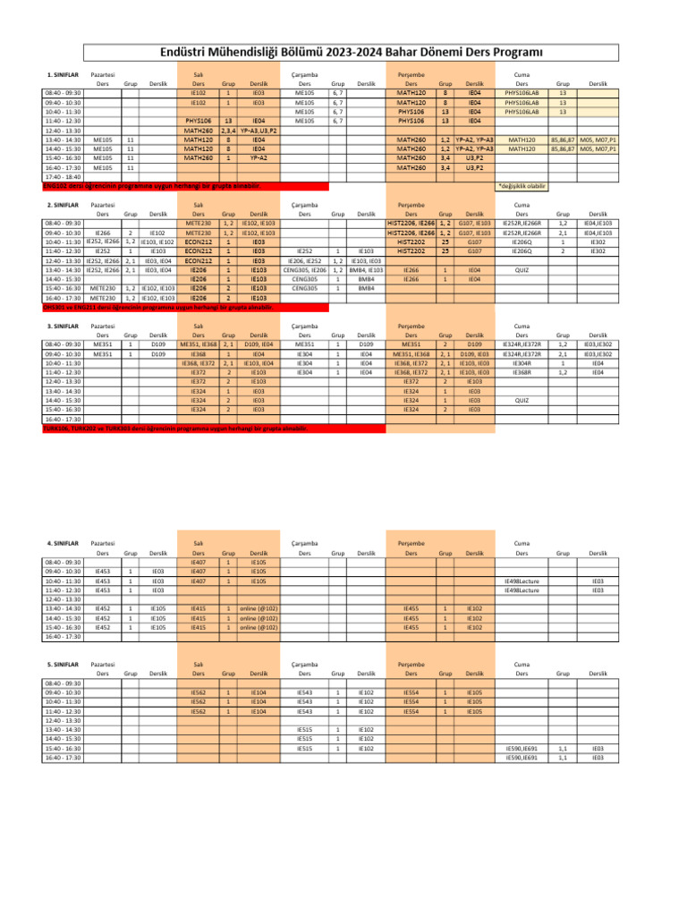 Spring - 2023 2024 Course - Schedule Feb16 2024 - 0 | PDF
