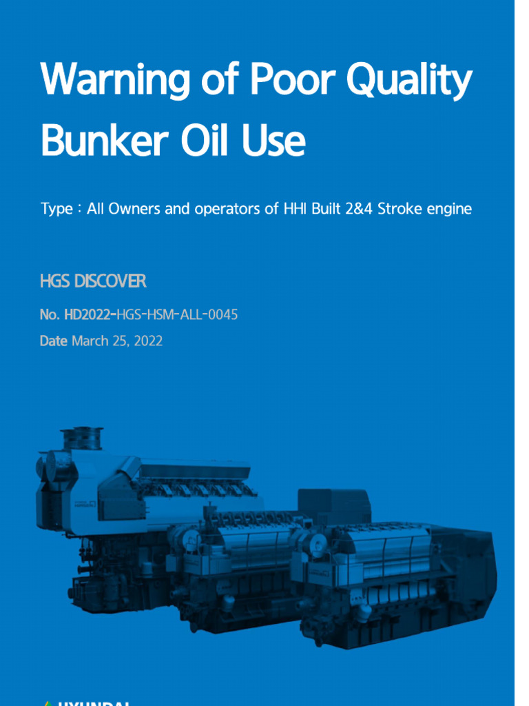 HGS Discover - Warning of Poor Quality Bunker Oil Use | PDF
