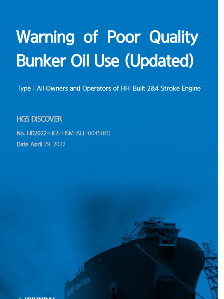 HGS Discover - Warning of Poor Quality Bunker Oil Use (Updated) | PDF
