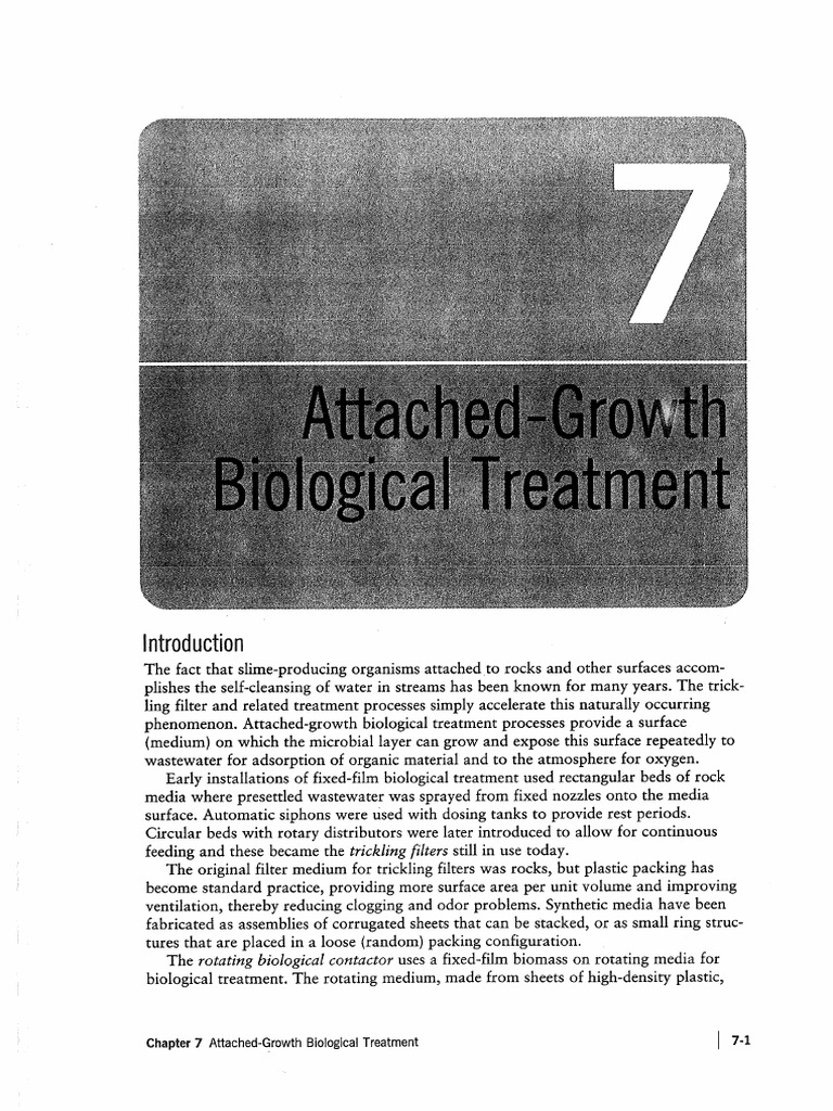 Chap 7 Attached Growth Biological Treatment - WTPD - 20 PG | PDF