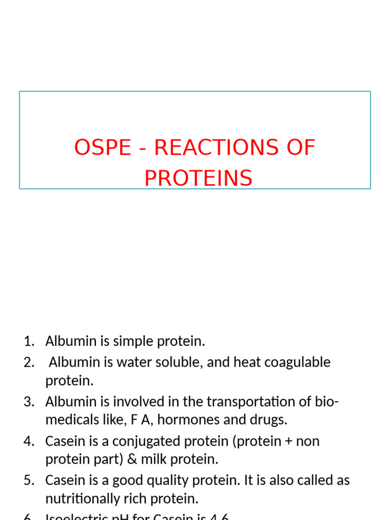Protein Reactions: Albumin & Casein Tests | PDF | Proteins ...