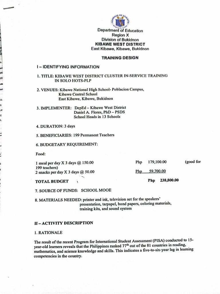Training Matrix Inset | PDF