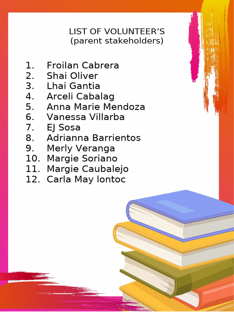 List of Volunteer | PDF | Language Arts & Discipline | Foreign Language ...