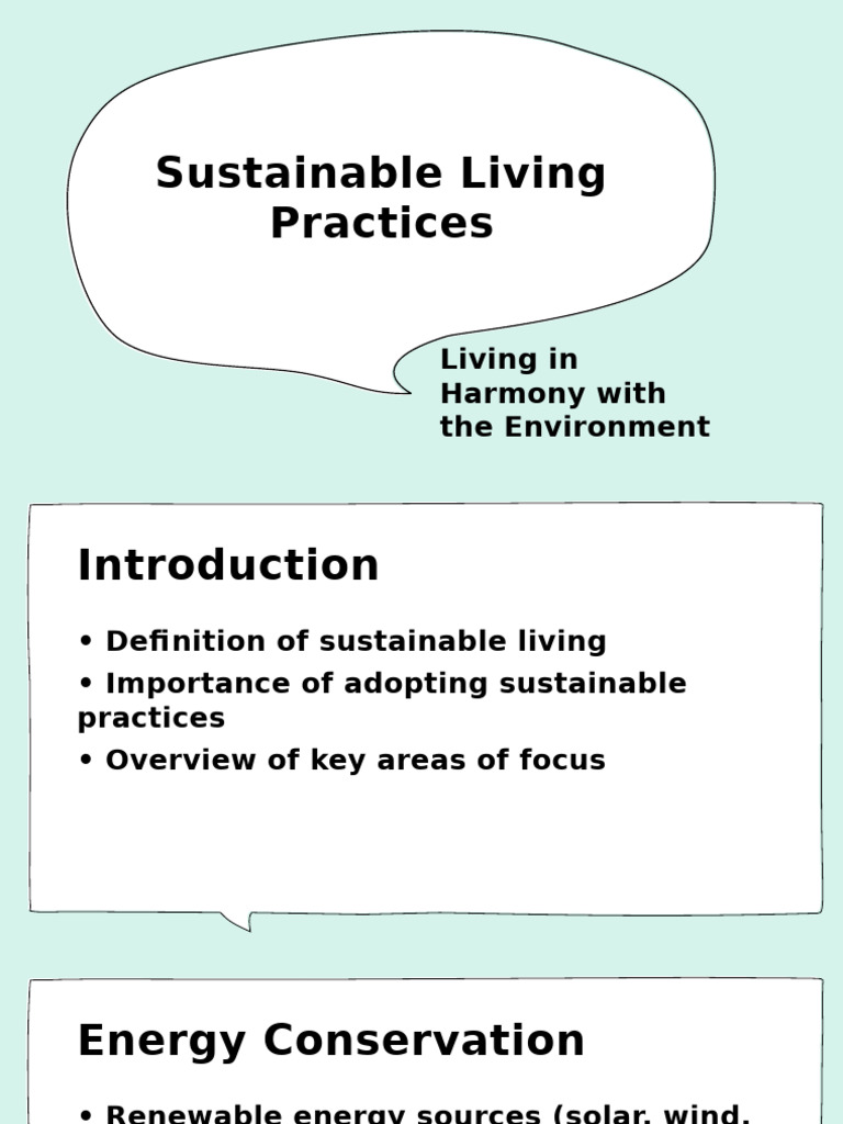 Sustainable Living Practices Guide | PDF