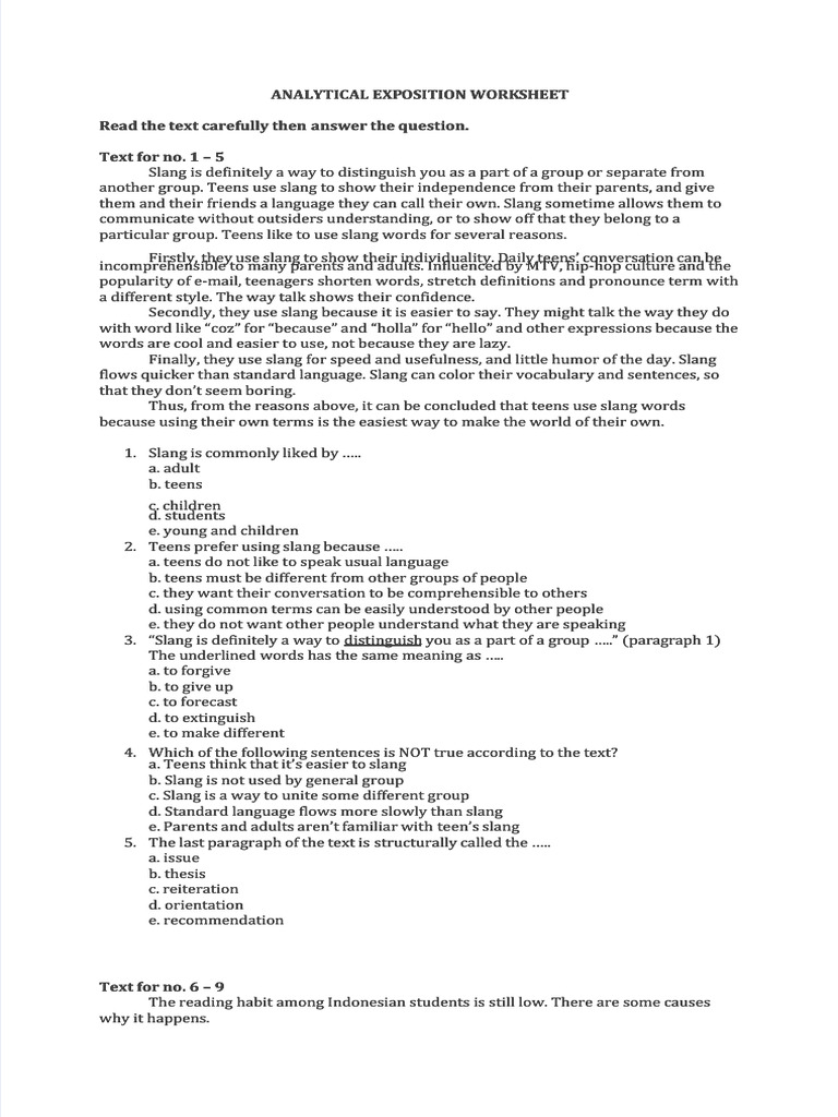 PDF Analytical Exposition Worksheet Compress | PDF | Pest Control | Smoking