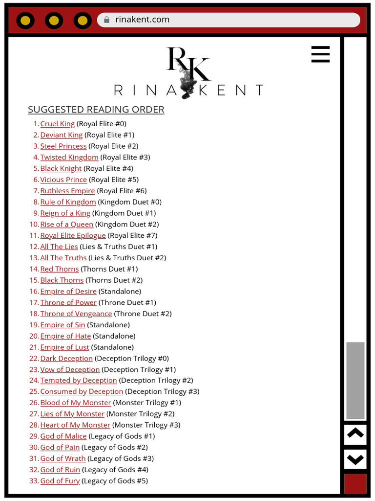 Reading Order Rina Kent | PDF | Law | History