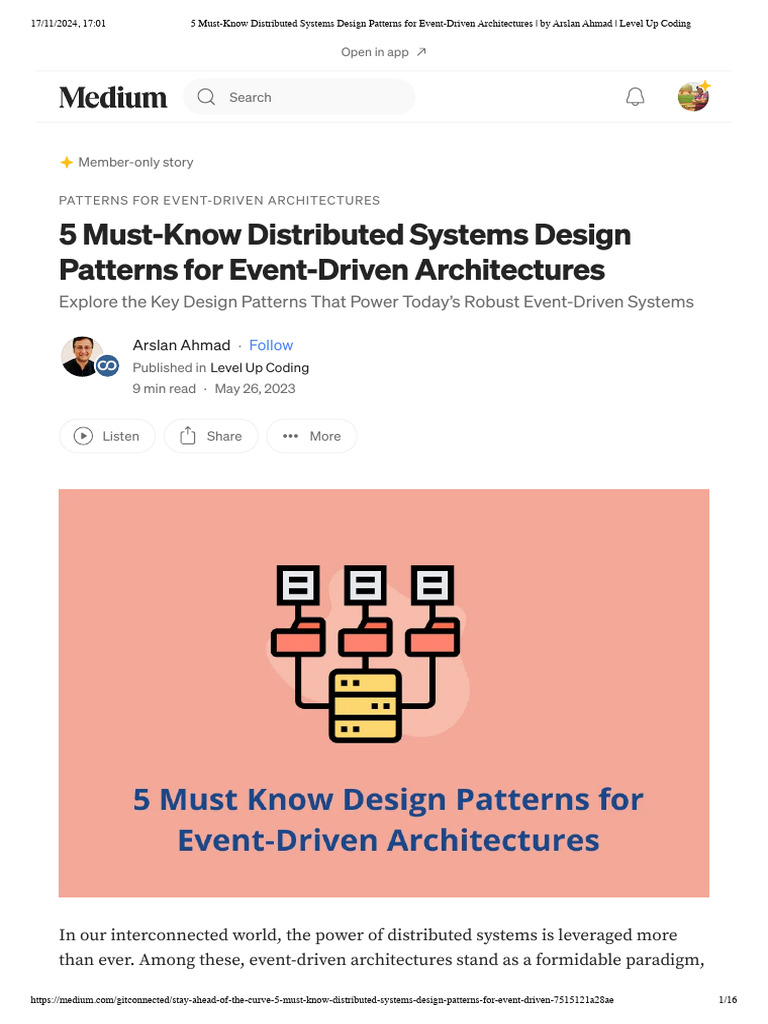 5 Must-Know Distributed Systems Design Patterns For Event-Driven Architectures - by Arslan Ahmad ...