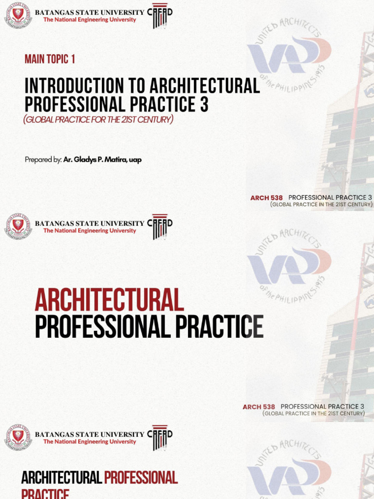 01 Arch 538 Prof Prac 3 - Main Topic 1 | PDF