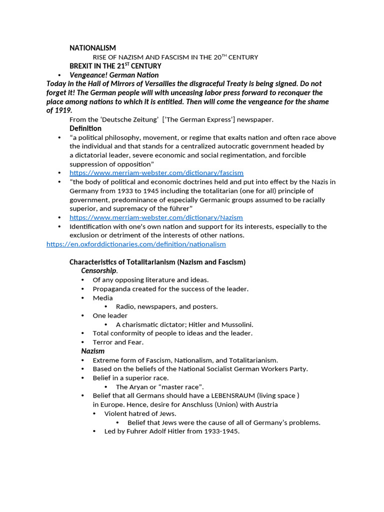 ww2 NATIONALISM Study Guide | PDF | Politics | Social Science