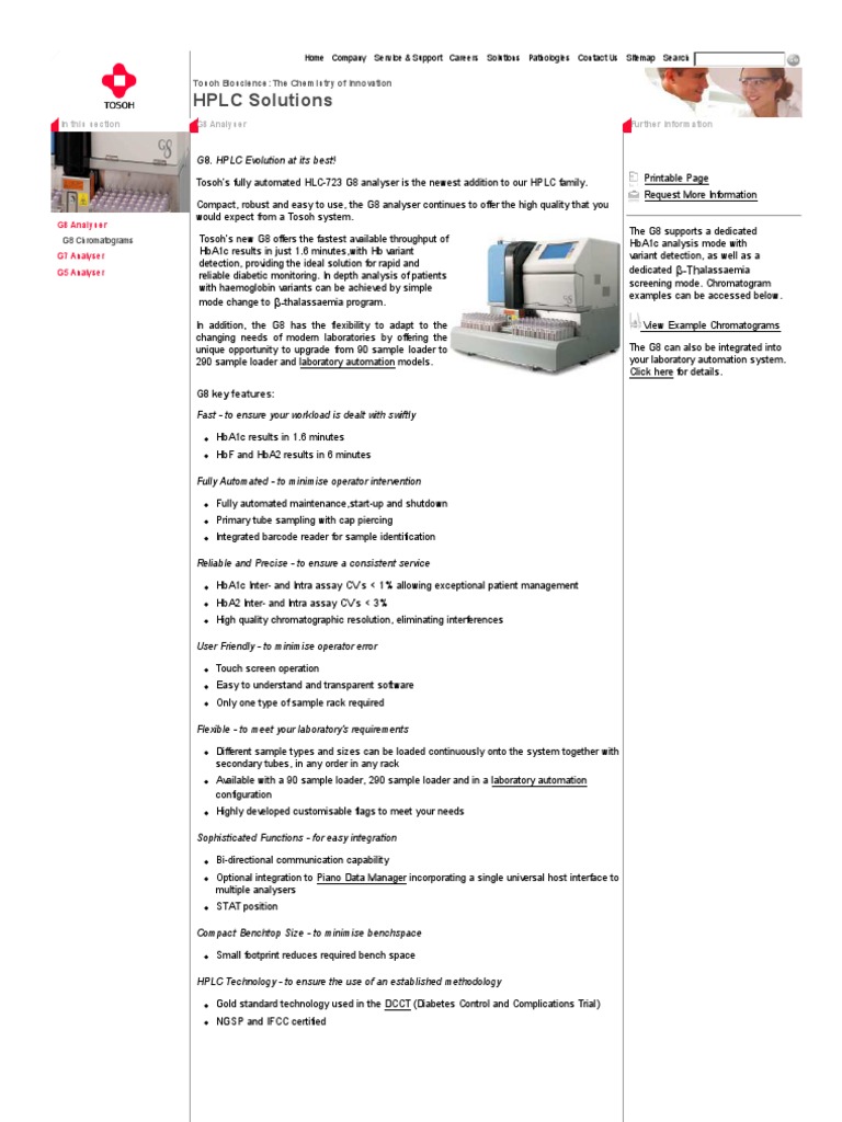 Tosoh Bio Science - G8 Chromatograms | PDF | Glycated Hemoglobin ...