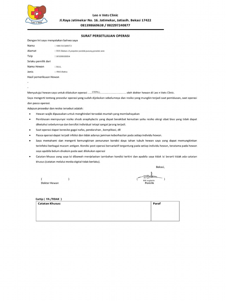 Form Operasi - TTD | PDF