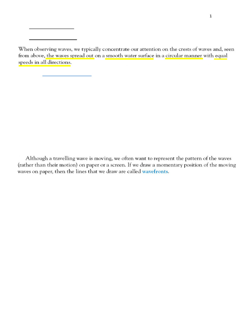 2.2 Wave Behaviour NOTES | PDF | Waves | Refraction