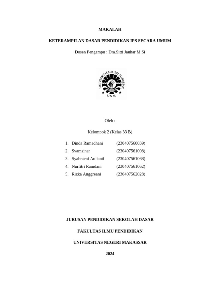 Makalah Keterampilan Dasar Ips | PDF