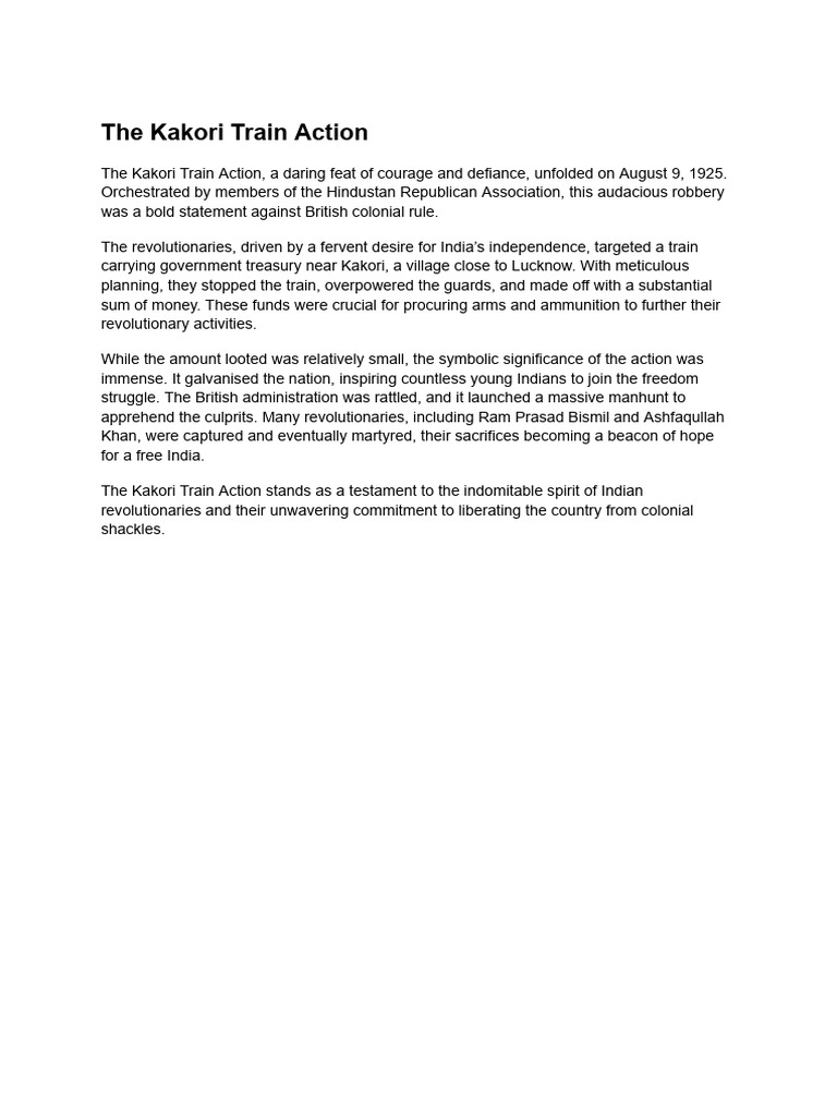 The Kakori Train Action | PDF