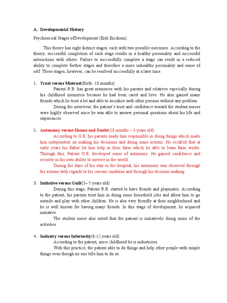 Developmental History Case Study Analysis | PDF | Psychological ...