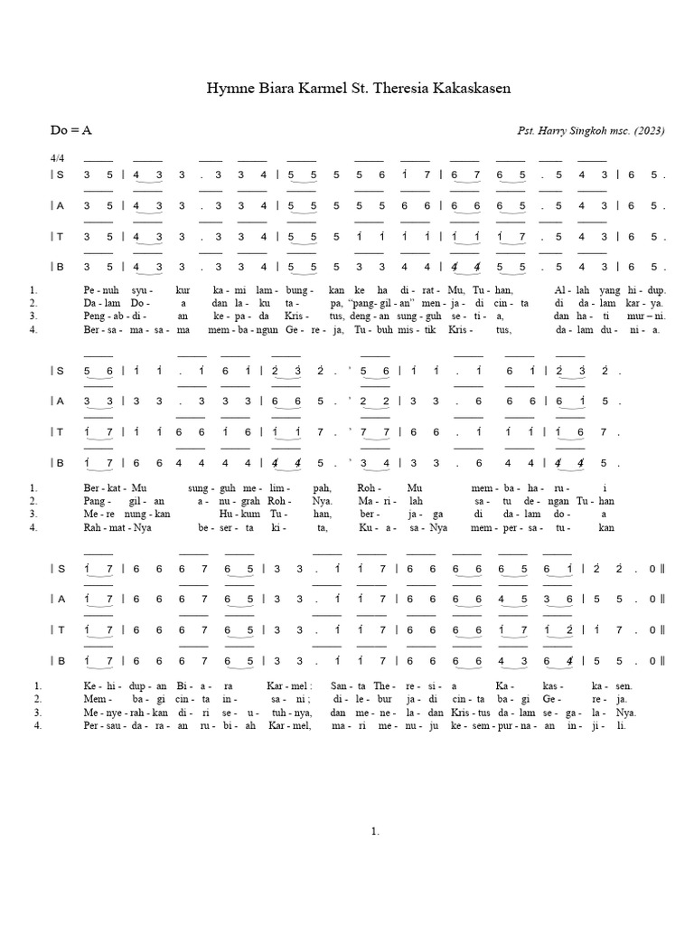 Hymne Karmel - SATB | PDF