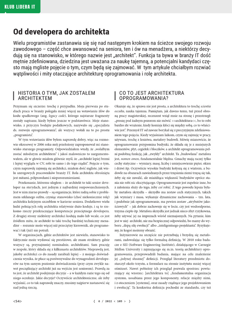 Programista - Od Developera Do Architekta-1 | PDF