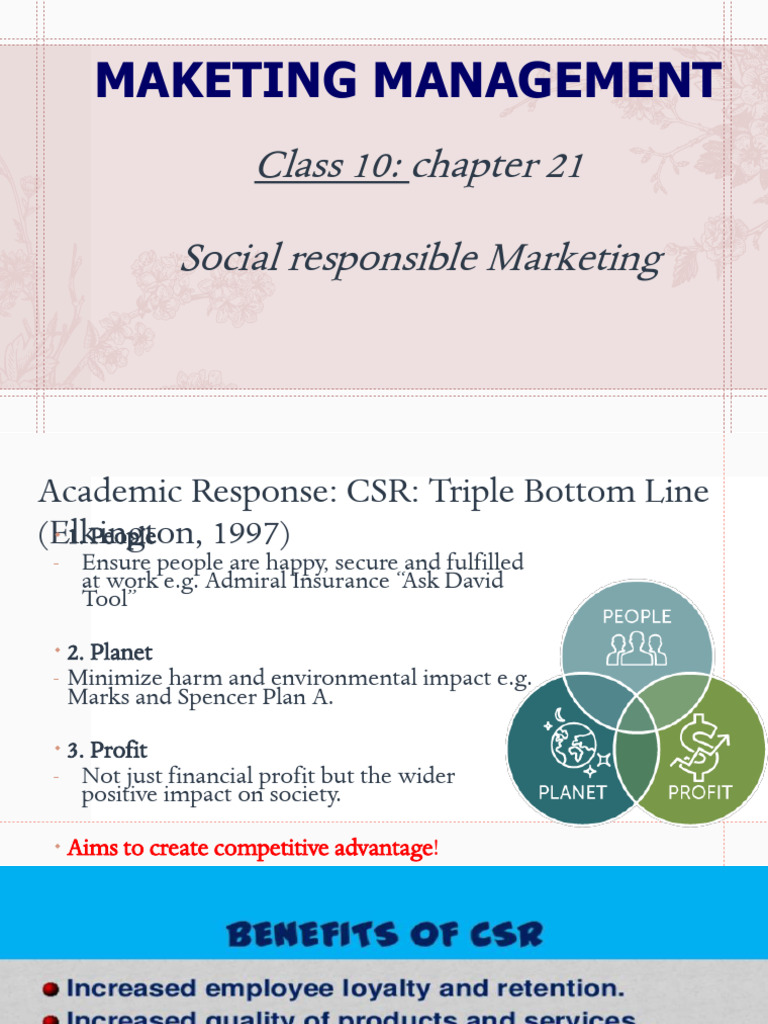 Class 10 CSR marketing | PDF | Corporate Social Responsibility | Marketing