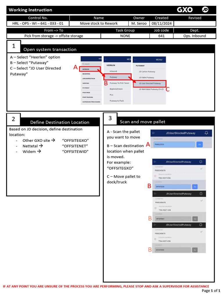 Stock Rework Process Instructions | PDF
