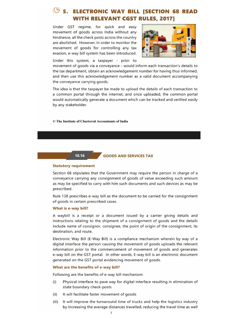Eway Bill (Detailed Explanation) | PDF